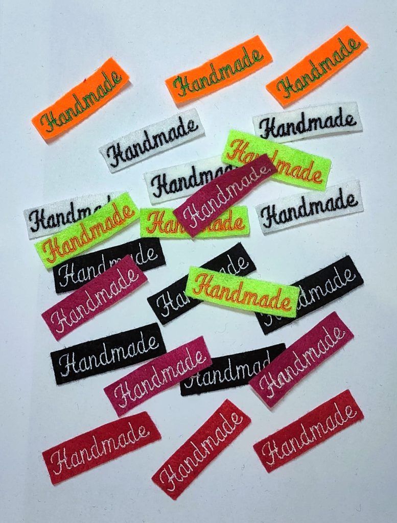 Beautiful Handmade Felt Embroidery Labels, Multi Colours, 50 x 15mm