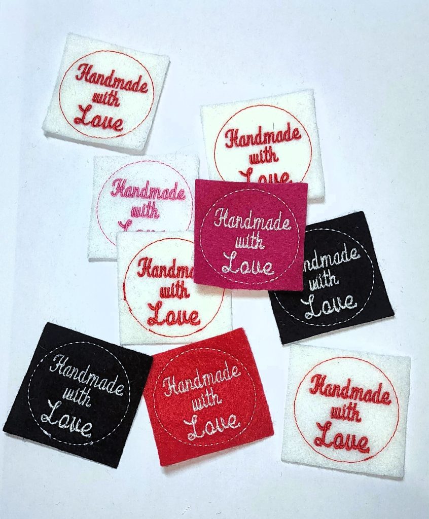 Beautiful Handmade Felt Embroidery Labels - Multi Colours - Square Shaped